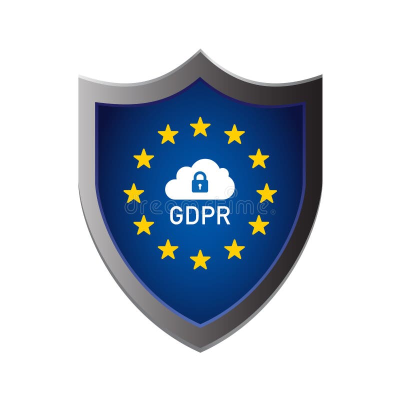 European General Data Protection Regulation Shield Stock Illustration ...
