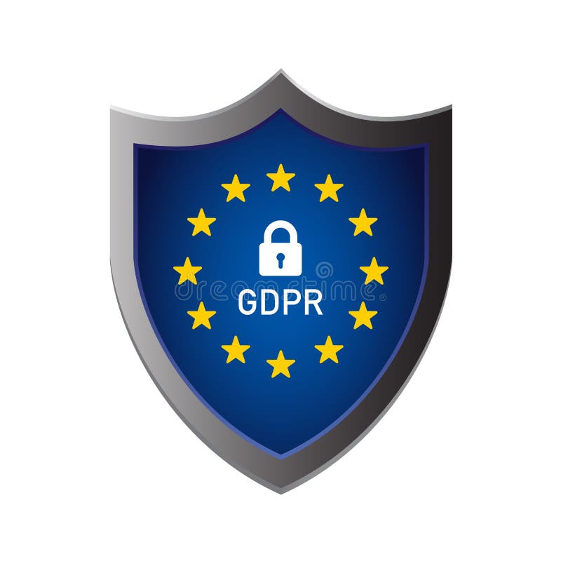 European General Data Protection Regulation Shield Stock Illustration ...