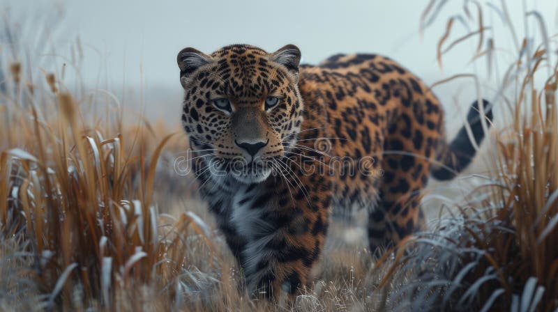 A European Ice Age Leopard in a Cinematic Setting. Stock Photo - Image ...