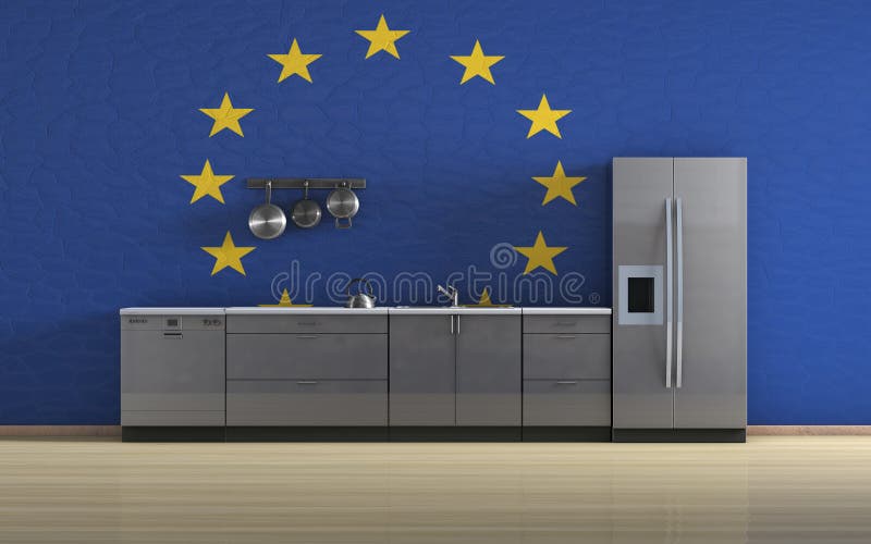 European kitchen stock illustration. Illustration of decoration - 24255777