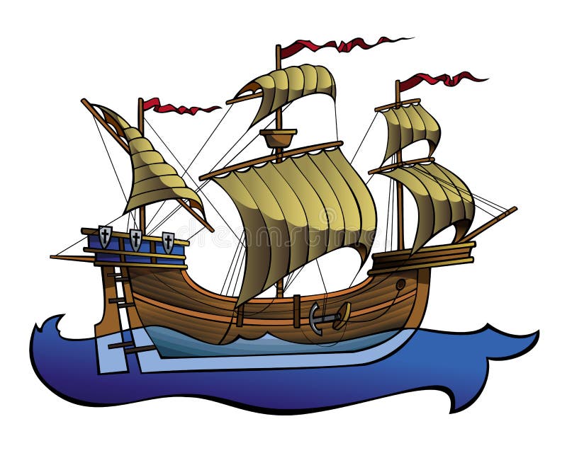 European medieval ship stock vector. Illustration of trip - 160795311