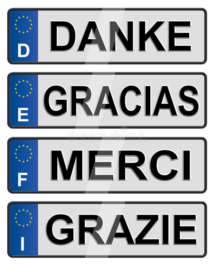 European number plates stock illustration. Illustration of grazie ...