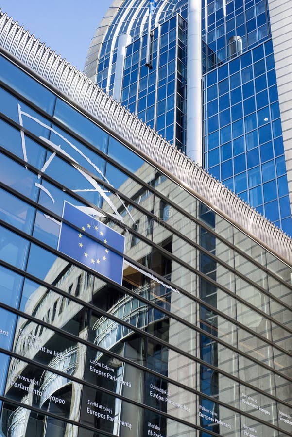 European Parliament Offices and Flags Stock Photo - Image of bruxelles ...