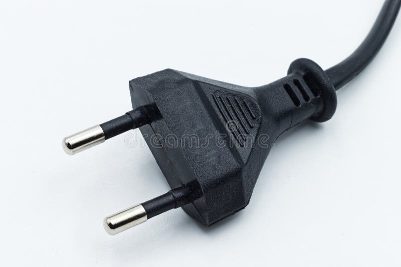 European Power Cable Plug Isolated on White Background Stock Photo ...
