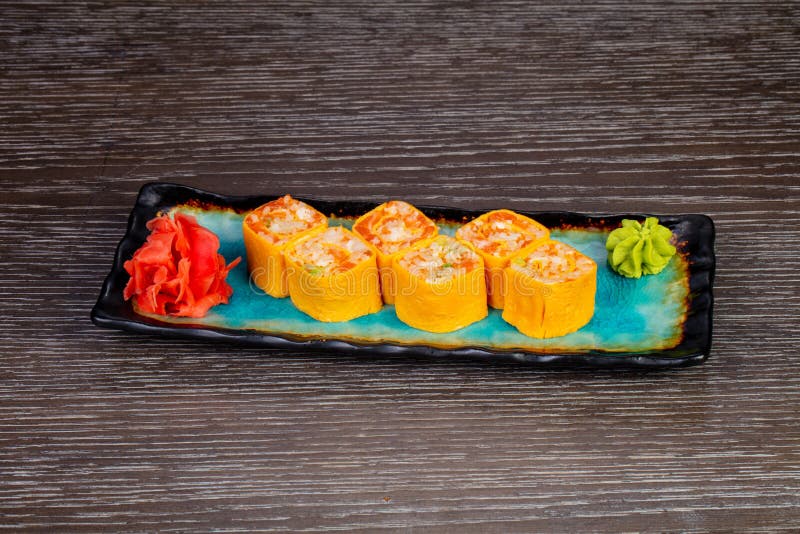 European red roll stock photo. Image of rolls, sushi - 128853266