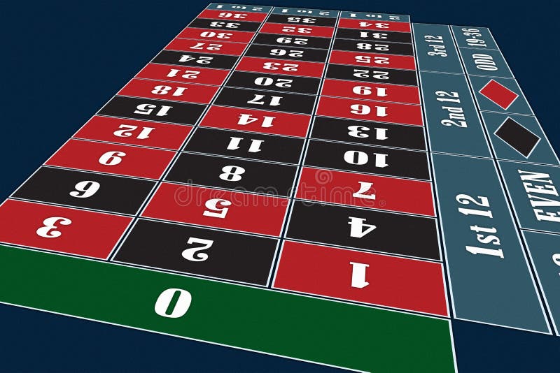 European Roulette Table Perspective Raster Illustration Stock Photo ...