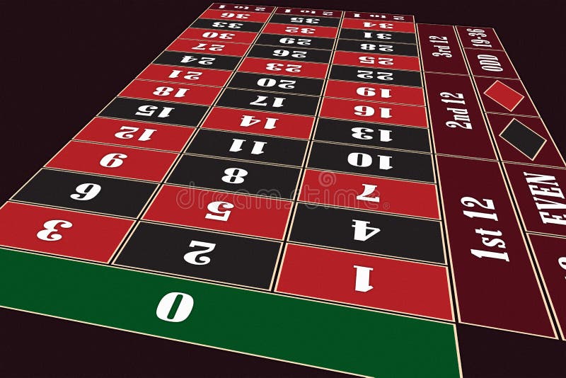 European Roulette Table Perspective Raster Illustration Stock Image ...