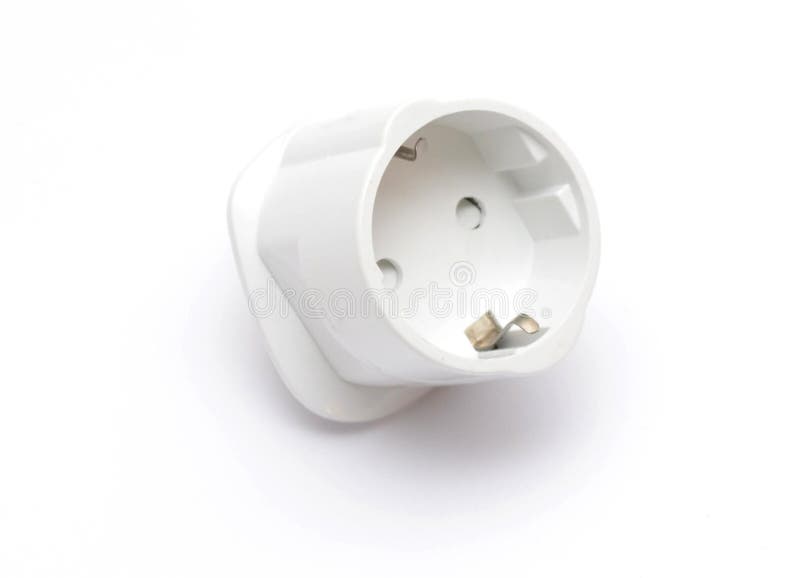 European Socket Plug Isolated on White Stock Photo - Image of white ...