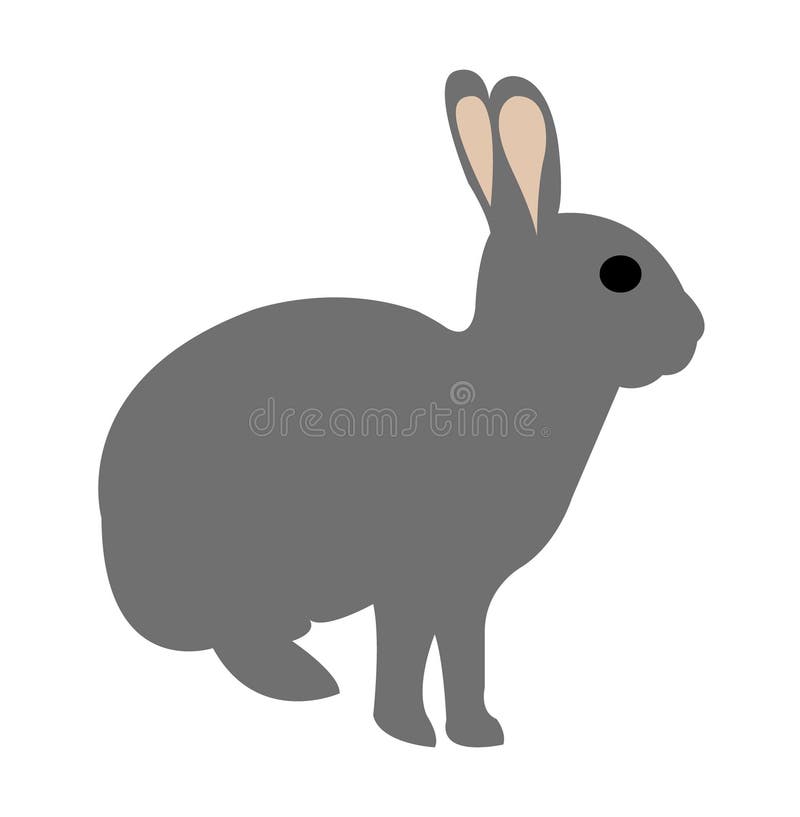 European Simple Rabbit Silhouette Stock Vector - Illustration of ...