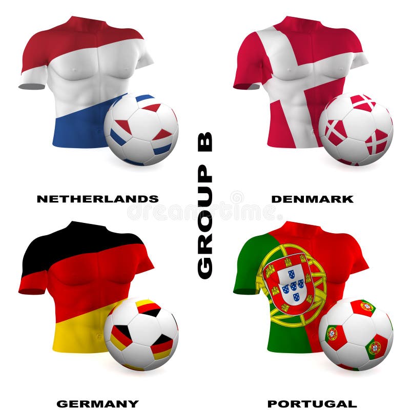 Euro Group F. Football Balls with National Flags of Portugal, Austria ...