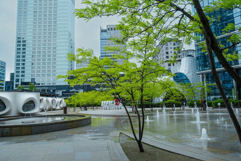 European Square in Warsaw: a Peaceful Oasis Stock Image - Image of ...