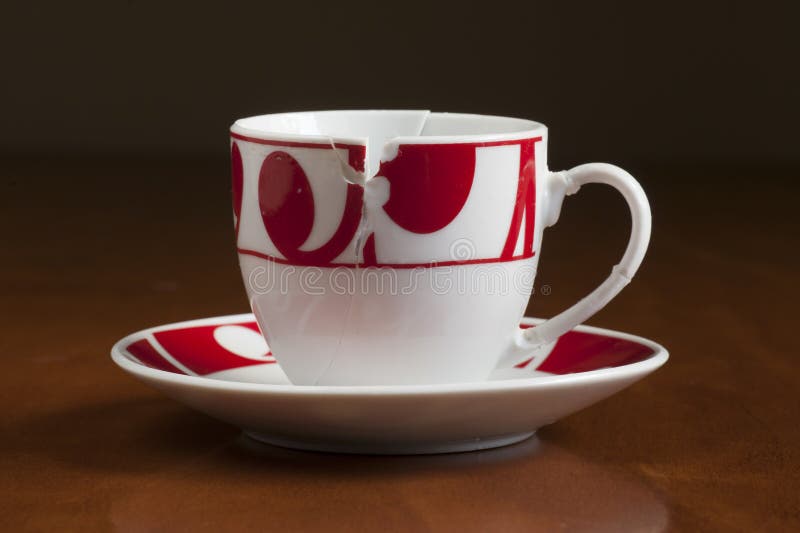 European Style Broken Coffee Cup Put Together Stock Image - Image of ...