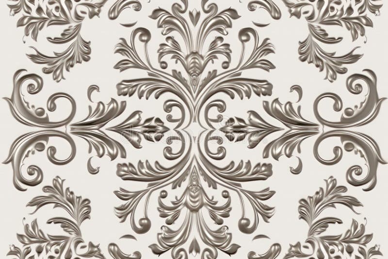European-Style Iron Pattern Against a White Background Stock ...