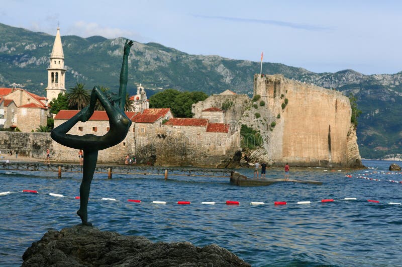 European town on the coast stock photo. Image of attractions - 59888978