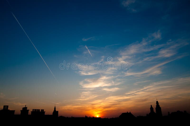 European town sunset stock image. Image of passion, shadow - 16583683