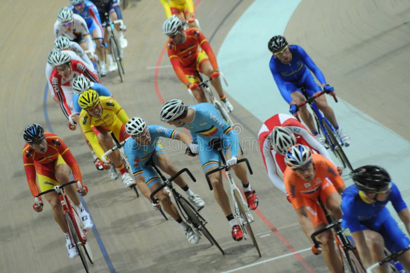 Indoor Track Bike Race at Sixday-Nights Editorial Stock Photo - Image ...