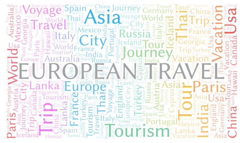 European Travel Word Cloud. Stock Illustration - Illustration of ...