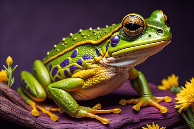 European Tree Frog, Hyla Arborea Isolated on Solid Colour Background ...