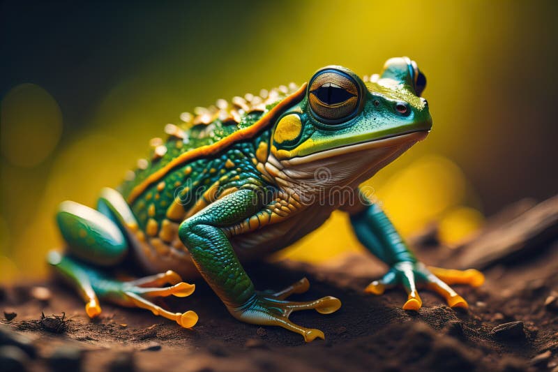 European Tree Frog, Hyla Arborea Isolated on Solid Colour Background ...