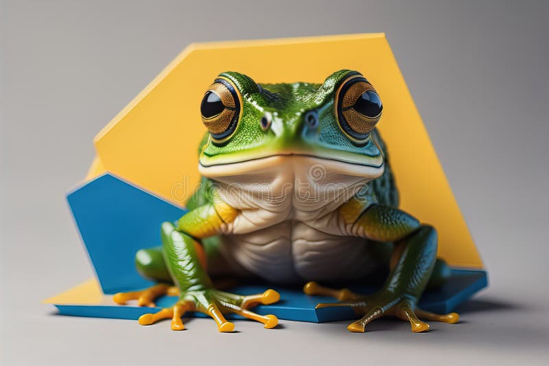 European Tree Frog, Hyla Arborea Isolated on Solid Colour Background ...