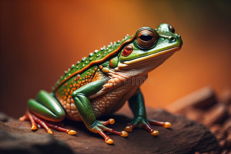European Tree Frog, Hyla Arborea Isolated on Solid Colour Background ...