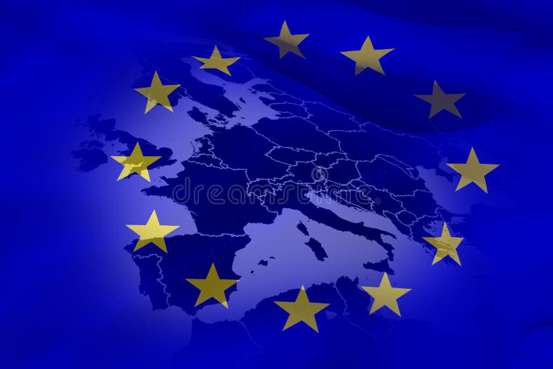 European Union Flag with Binary Codes Stock Photo - Image of background ...