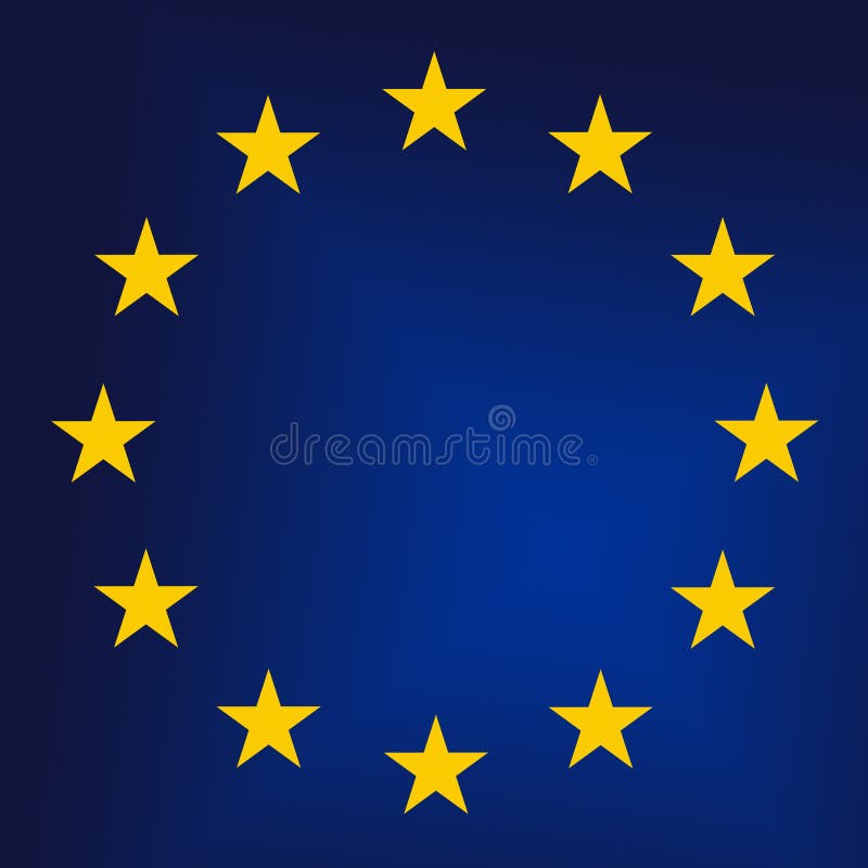 Round Flag of European Union Stock Illustration - Illustration of web2 ...