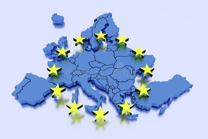 Yellow map of Europe stock illustration. Illustration of drawing - 21291520