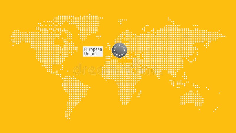 European Union, EU Flag Icon. Vector Dotted World Map Infographic ...