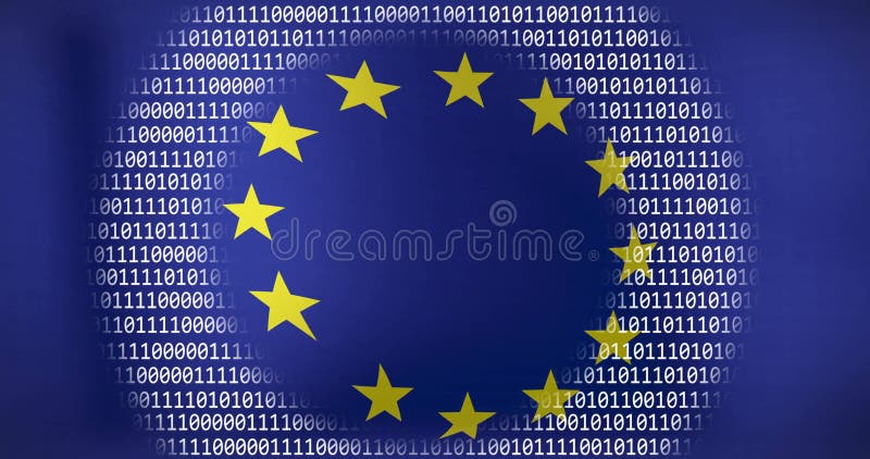 European Union Flag with Binary Code Image Surrounding it Stock Image ...