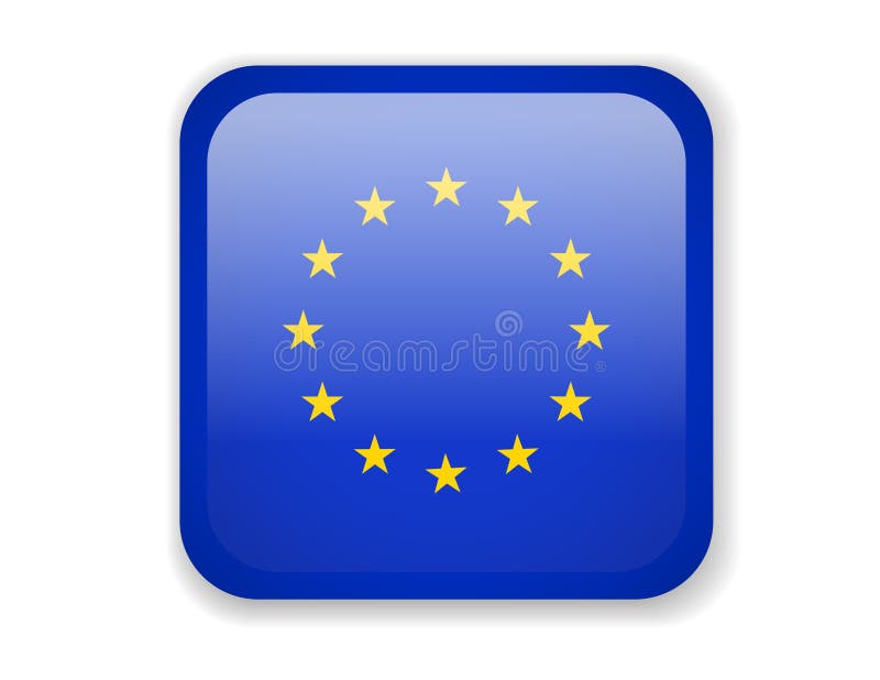 European Union Flag Vector Square Icon Stock Illustration ...