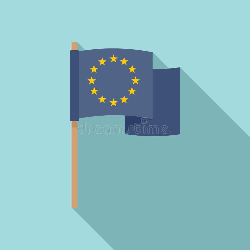 European Union Flag Icon, Flat Style Stock Vector - Illustration of ...
