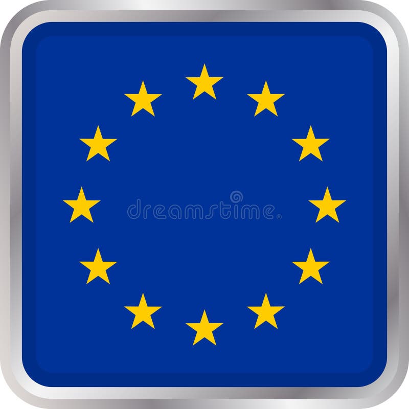European Union Flag Icon on a Transparent Background Stock Vector ...