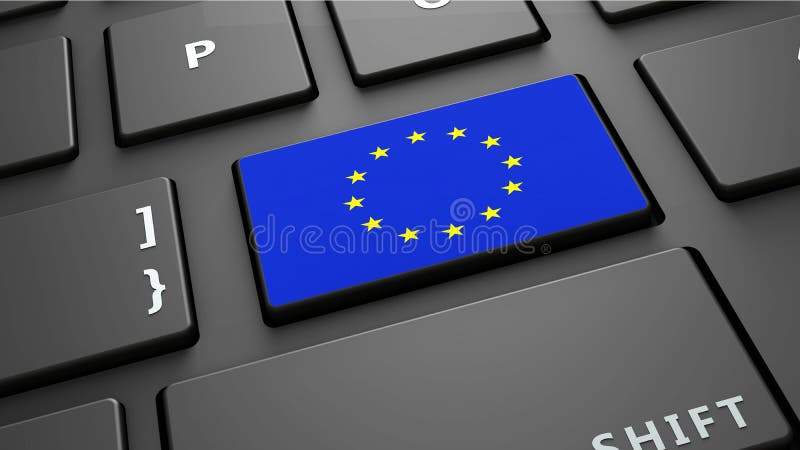 European Union Flag Keyboard Enter Button Stock Illustration ...