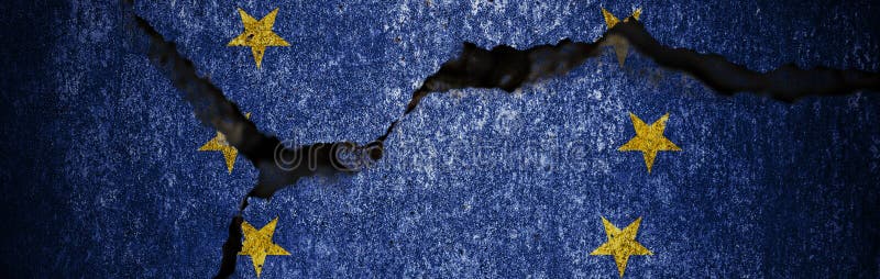 The European Union Flag is Painted on a Concrete Wall. EU Flag on a ...