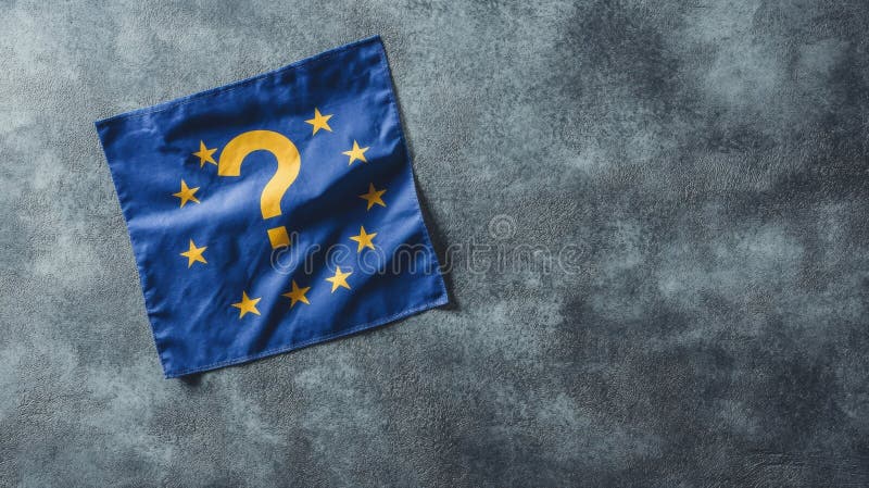 European Union Flag with Question Mark Showing Uncertain Future ...