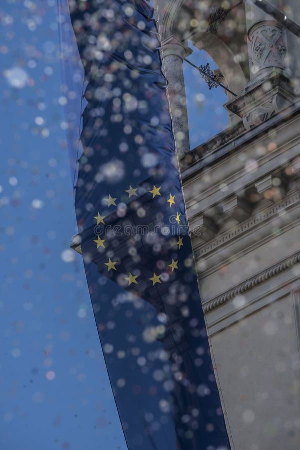 European Union Flag Representing the EU Stock Photo - Image of customs ...
