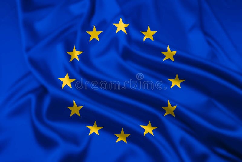 The European Union Flag Rippled Stock Illustration - Illustration of ...