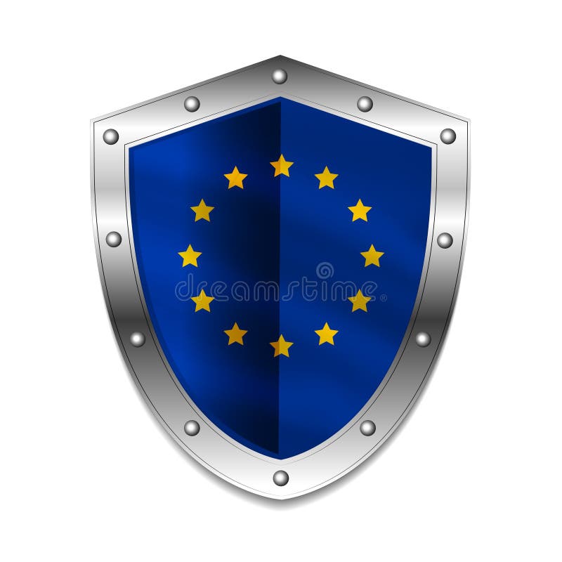 European Union Flag on Shield Vector Illustration Stock Vector ...