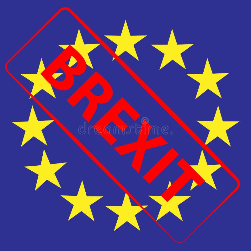 European Union Flag with Text Brexit Stock Vector - Illustration of ...