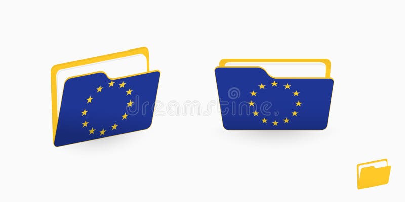 European Union Flag on Two Type of Folder Icon Stock Vector ...