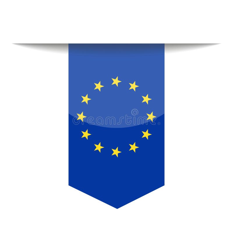 European Union Flag Vector Label Tag Icon Stock Illustration ...