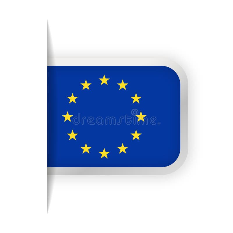 European Union Flag Vector Label Tag Icon Stock Illustration ...