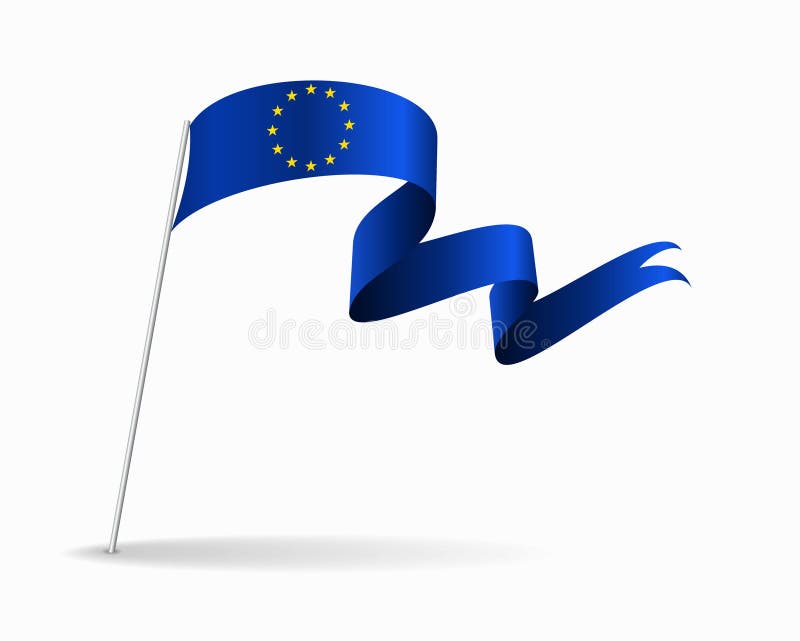 European Union Flag Wavy Background Layout. Vector Illustration. Stock ...