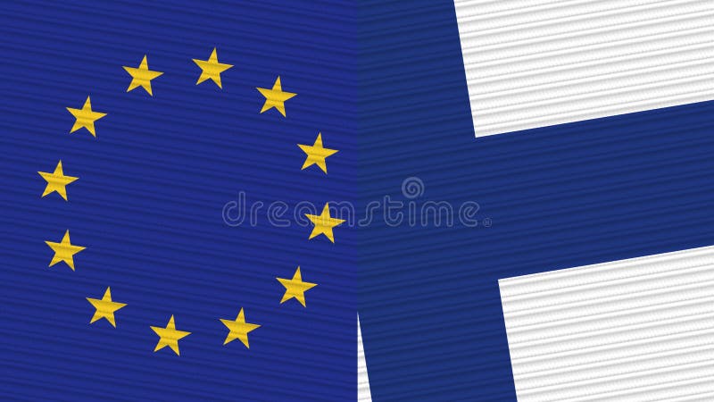 European Union and European Union Flags Together Stock Illustration ...