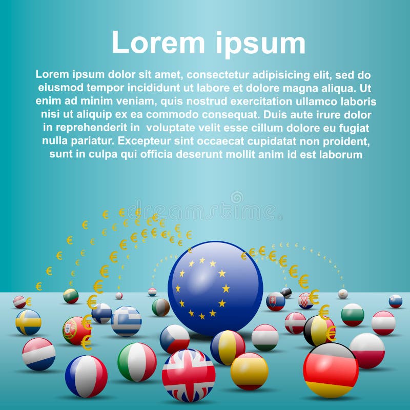 European Union flags stock vector. Illustration of europe - 89328524