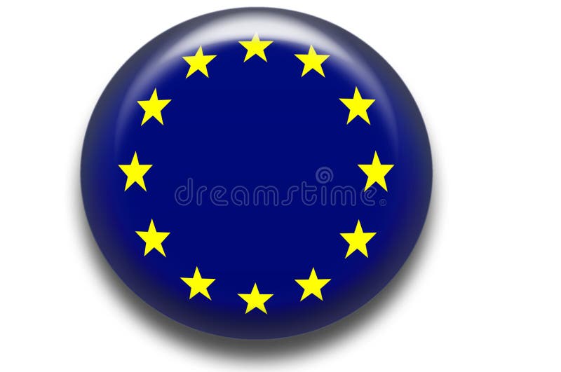 Round Flag of European Union Stock Illustration - Illustration of web2 ...