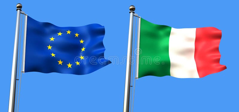 European Union and Italy Flag Stock Illustration - Illustration of ...