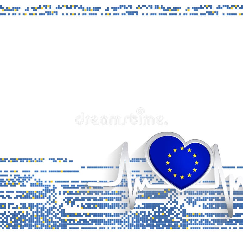 European Union Outline Map with EU Flag Stock Vector - Illustration of ... European Union Outline Map with EU Flag Stock Vector - Illustration of ...