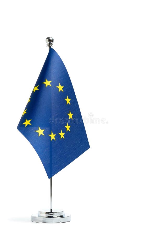 European Union Table Flag Isolated on White Background. Stock Photo ...